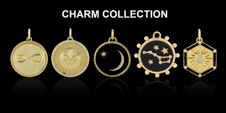 Heart Love Medallion 14 Karat Gold Charm Diamond Pendant Necklace For ...