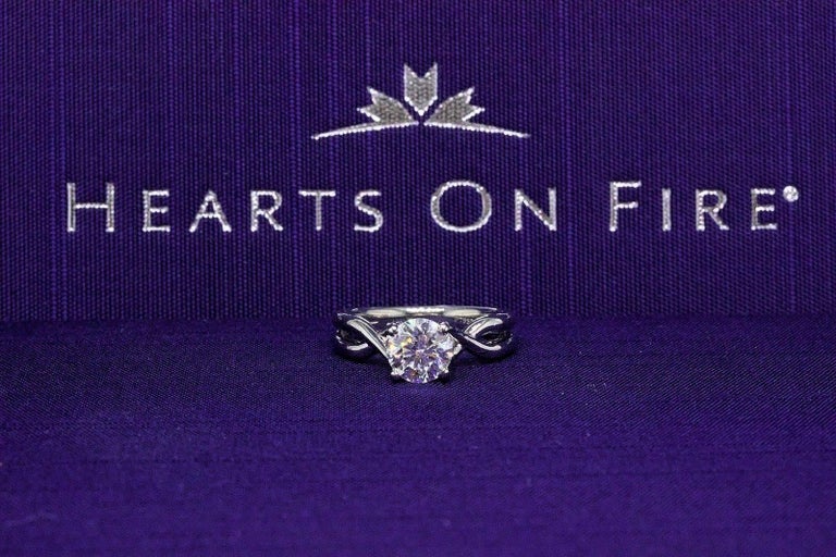 Heart on Fire Round 1.23 ct Diamond and Platinum Twist Solitaire ...