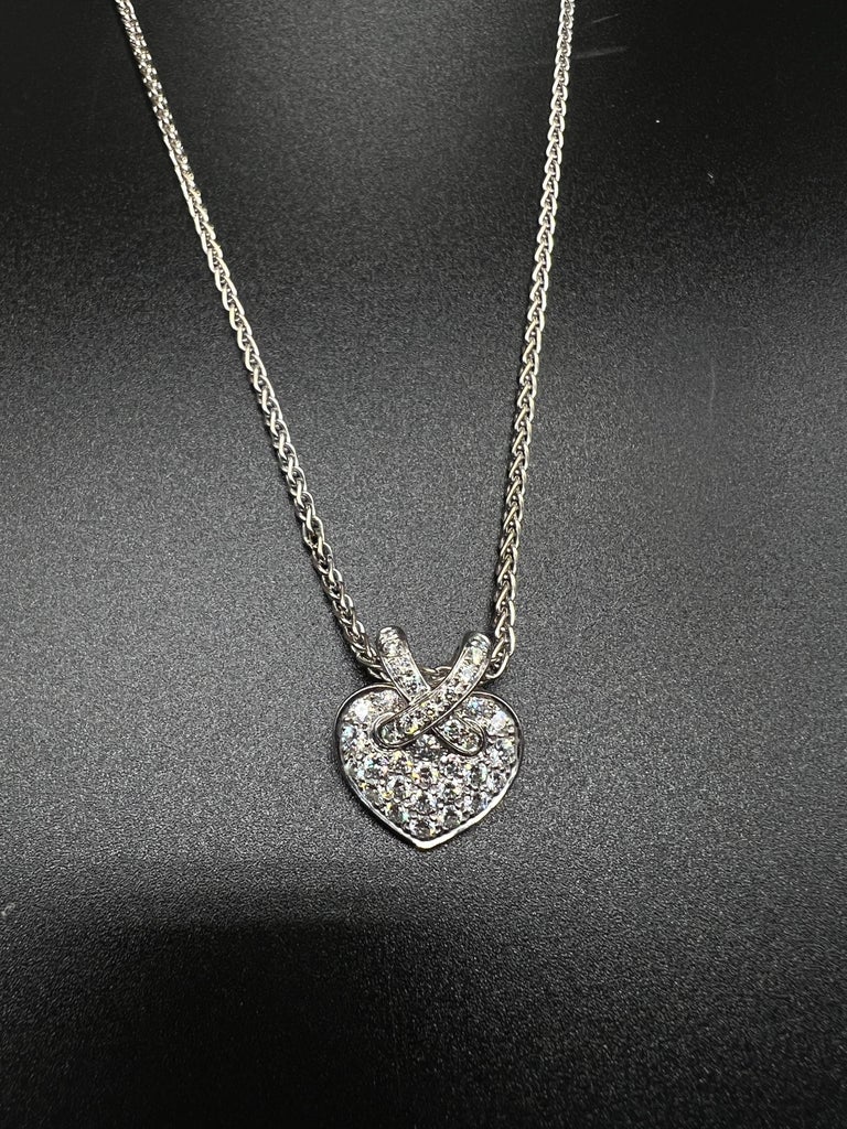 Heart Pendant Chain Chaumet White Gold Model "Liens" Diamonds For Sale ...