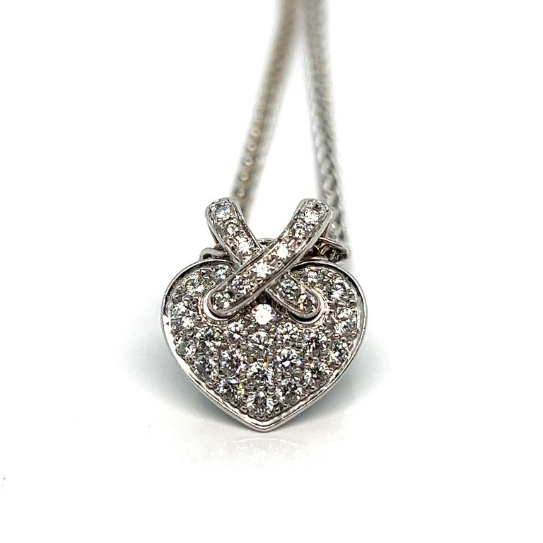 Heart Pendant Chain Chaumet White Gold Model "Liens" Diamonds For Sale ...
