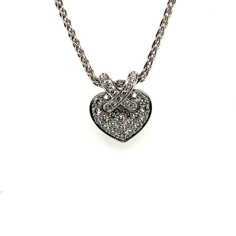 Heart Pendant Chain Chaumet White Gold Model "Liens" Diamonds For Sale ...