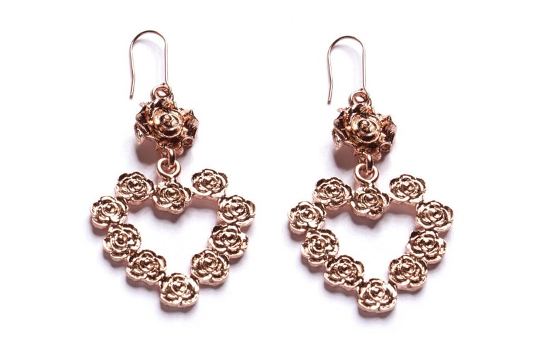 Heart Rosette Earrings For Sale at 1stDibs