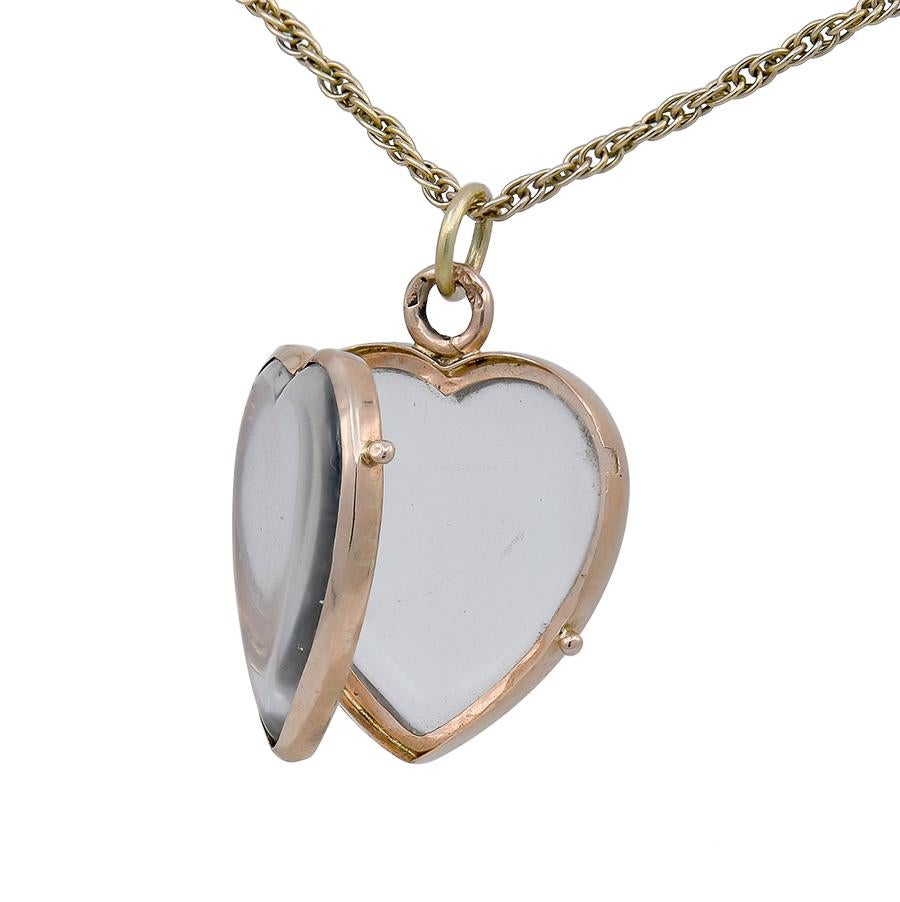 Heart Shape Crystal Locket Rose Gold at 1stDibs