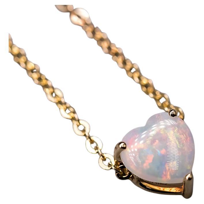 14k Bezel Australian OPAL Necklace For Sale at 1stDibs