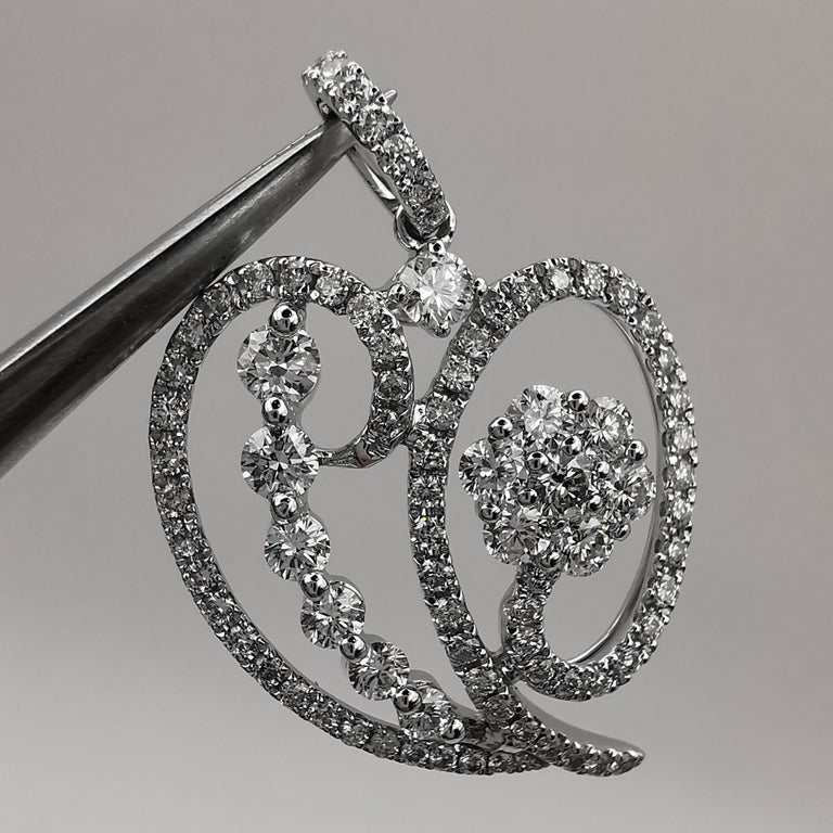Heart-shaped Bell Pepper .97 Carat Diamond 18K White Gold Pendant ...