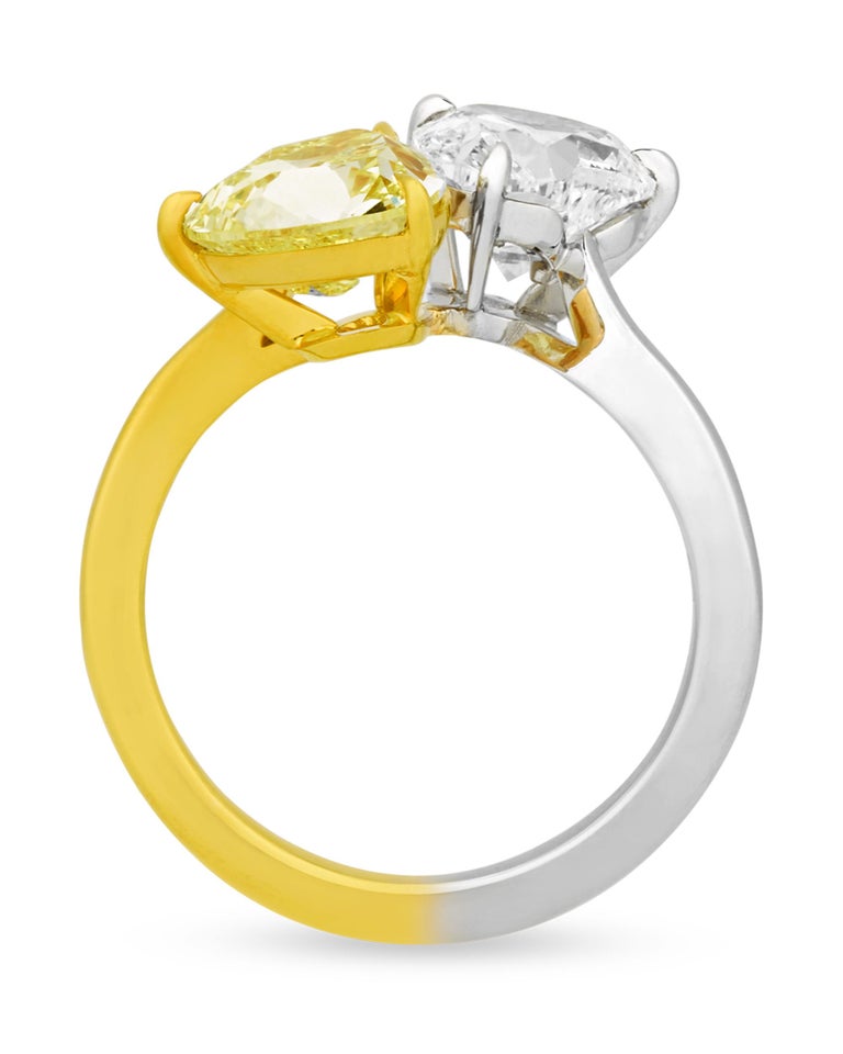 Heart-Shaped Diamond Bypass Ring, 4.03 Carats For Sale at 1stDibs