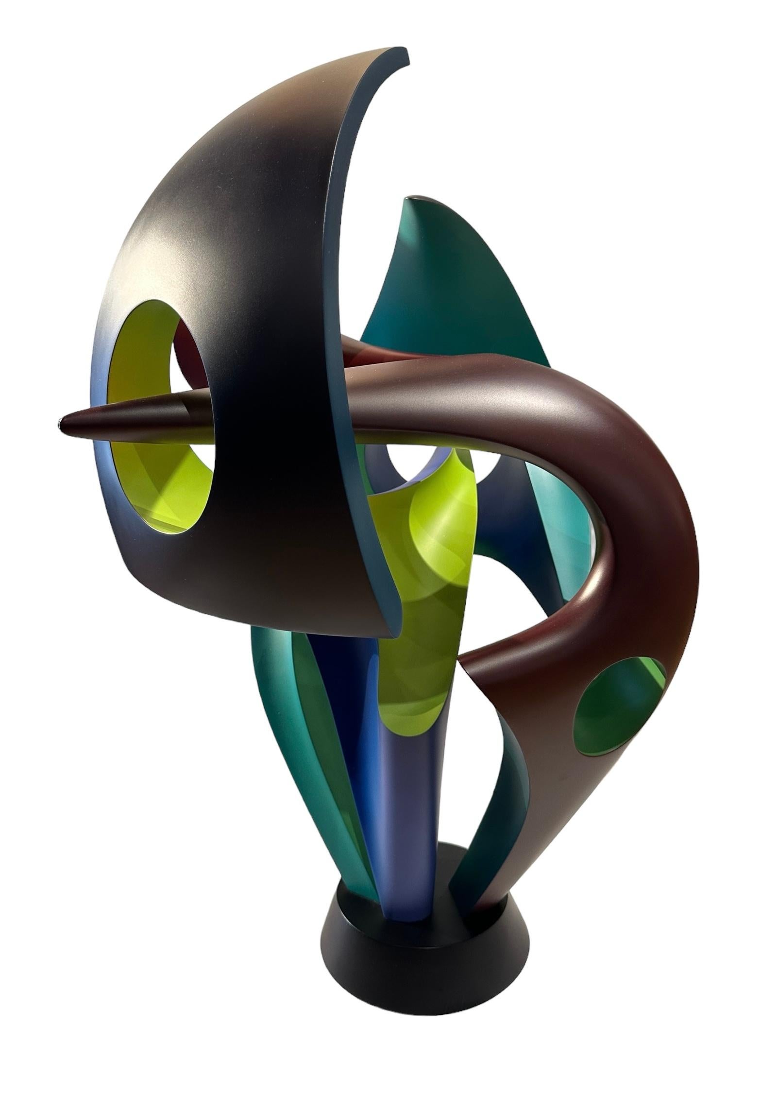 Heart-Throb, Abstract Sculpture, Brightly Colored Intertwined Geometric ...