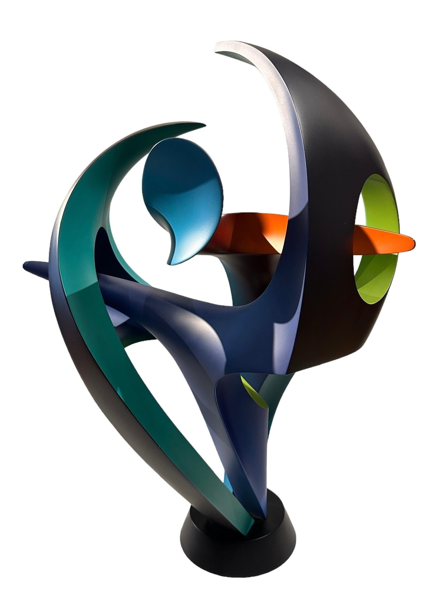 Heart-Throb, Abstract Sculpture, Brightly Colored Intertwined Geometric ...