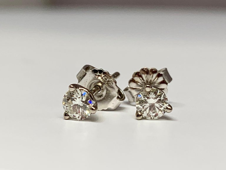 Hearts on Fire 0.47 Carat Total Weight Round Diamond Stud Earrings For ...