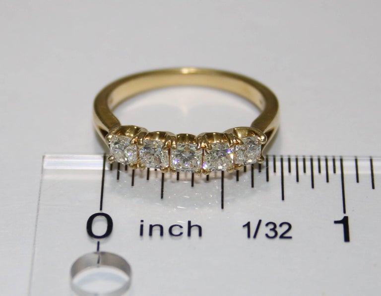 "Hearts On Fire" 1.00 Carat Dream Diamond Five Stone Gold Ring at 1stDibs