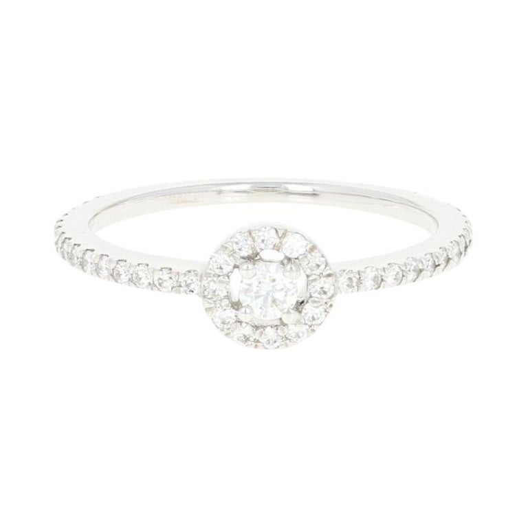 Hearts on Fire Diamond Halo Ring 18 Karat Gold Repertoire Stackable .50 ...