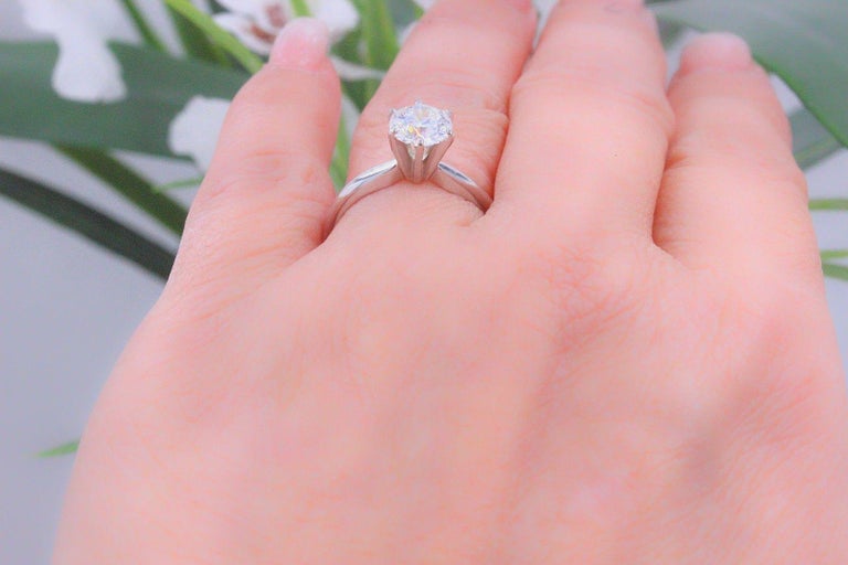 Hearts on Fire Diamond Ring Ideal Round 1.03 Carat F VS2 14 Karat White ...