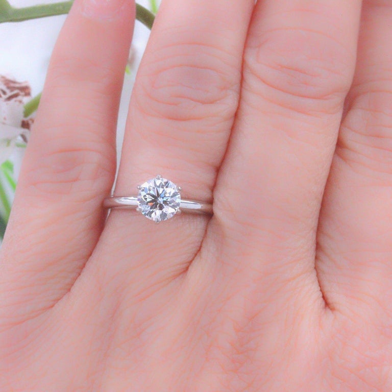 Hearts on Fire Diamond Ring Ideal Round 1.03 Carat F VS2 14 Karat White ...