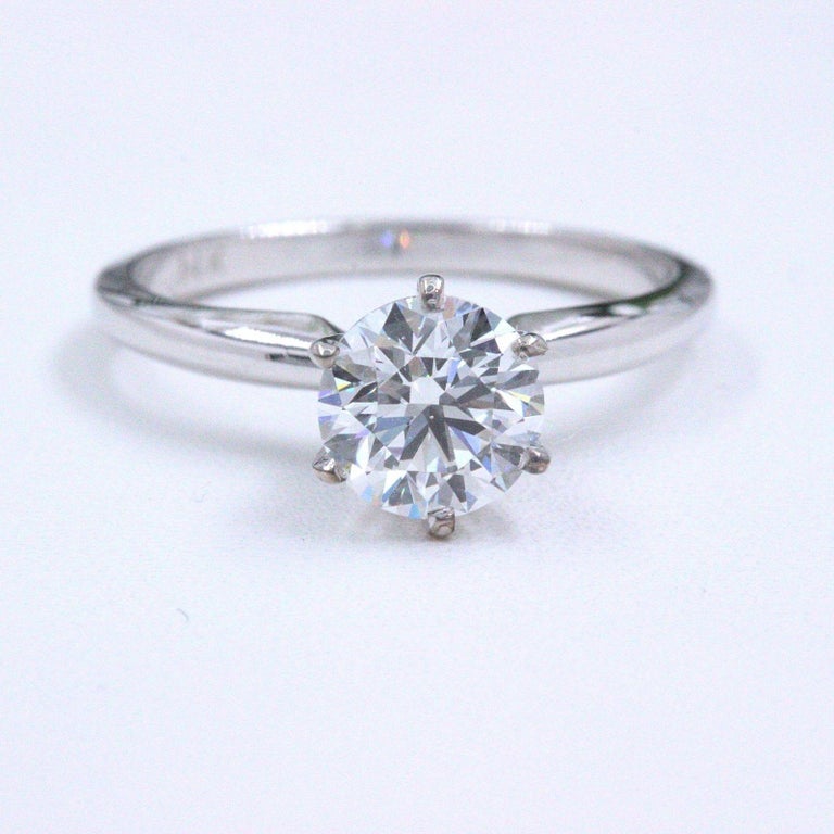 Hearts on Fire Diamond Ring Ideal Round 1.03 Carat F VS2 14 Karat White ...