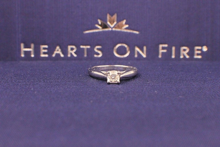 Hearts on Fire Dream Cut 0.44 Carat Diamond Ring in 14 Karat White Gold ...