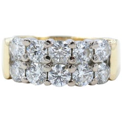 14.27 Carat Double Row Diamond Band Ring For Sale at 1stdibs