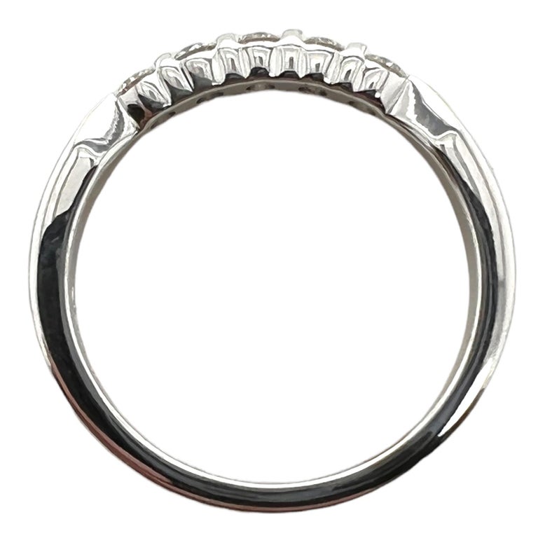 Hearts on Fire Five Round Brilliant Diamond 18K White Gold Wedding Band ...