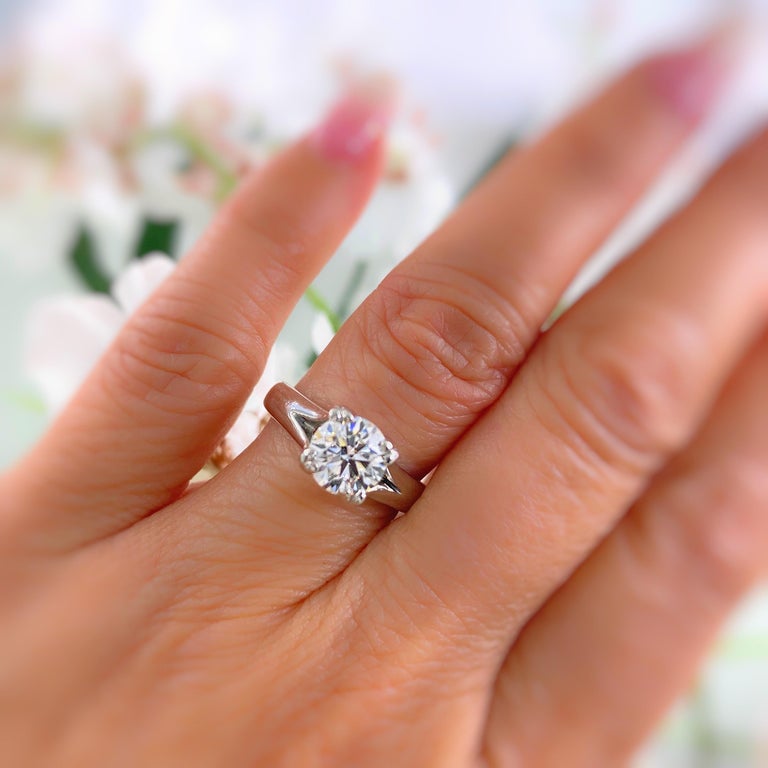 Hearts on Fire Round Brilliant Diamond 1.31 Carat G VS2 Engagement Ring ...