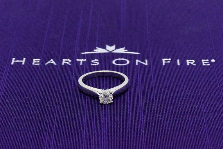 Hearts on Fire Serenity Round Diamond Engagement Ring in 18k White Gold ...