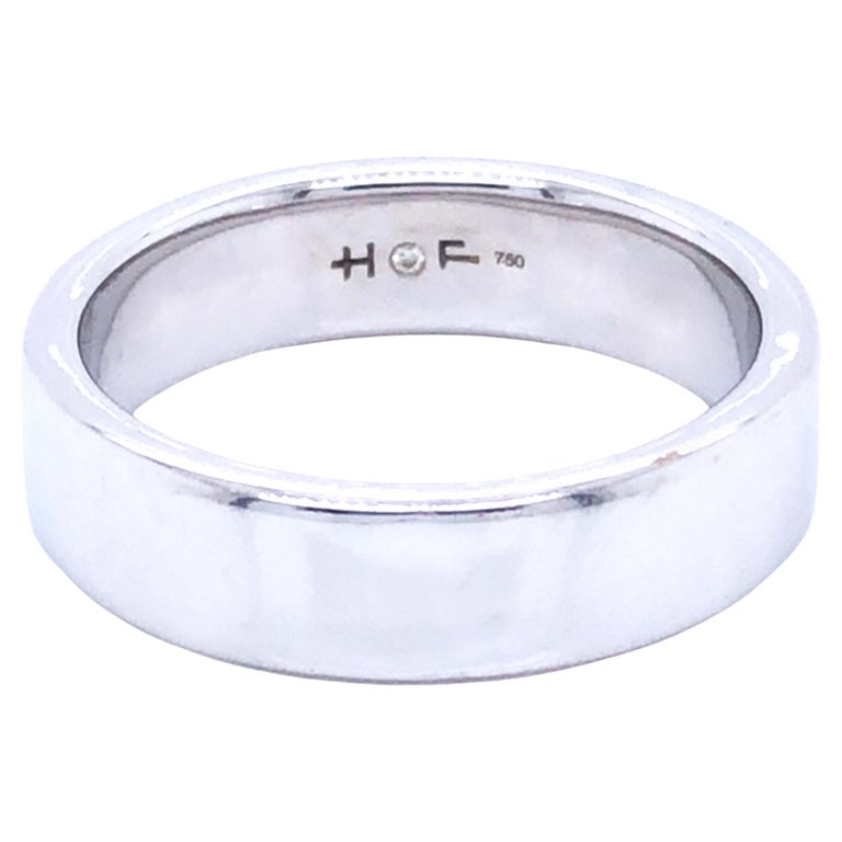 Hearts on Fire Wedding Band Ring in 18k White Gold For Sale at 1stDibs