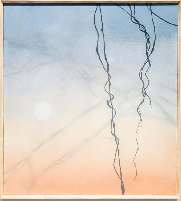 Heather Hartman - DORMANT- Blue, Orange, Black and White Painting of ...