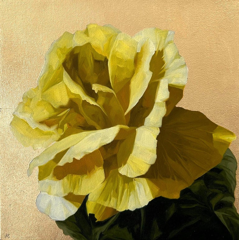Heather Millar - "R is for Rose" still life oil painting of a yellow ...
