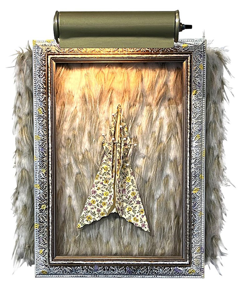 Heather Nicol - "Specimen", frame with electric picture light, faux fur ...