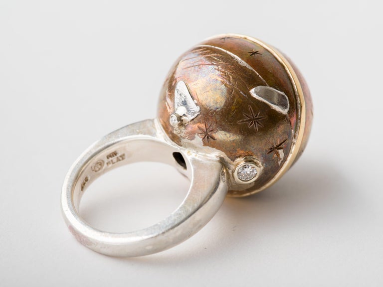 Heavenly Sphere Bronze Silver Platinum and Gold Ring by Mark Timmerman ...
