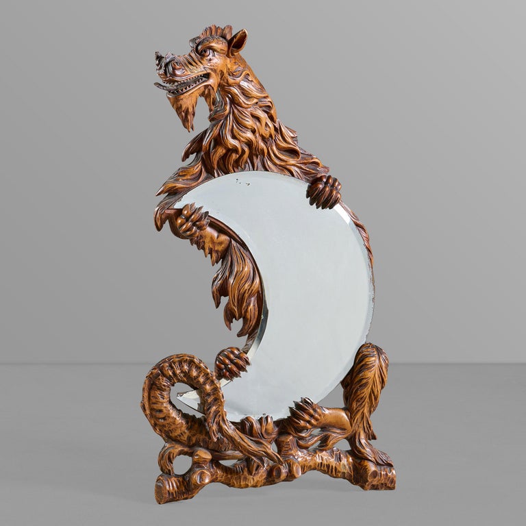 Heavily Carved Fantasy Mirror For Sale at 1stDibs