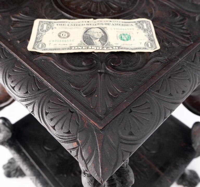 Heavily Carved Japanese Asian Dragon Motive Heavily Carved Two Tier ...