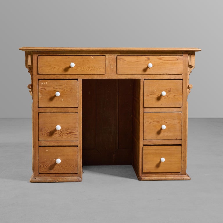 Heavily Carved Wooden Shop Counter For Sale at 1stDibs