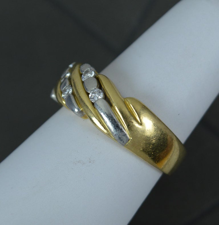 Heavy 18ct Gold and Platinum Diamond Band Ring For Sale at 1stDibs