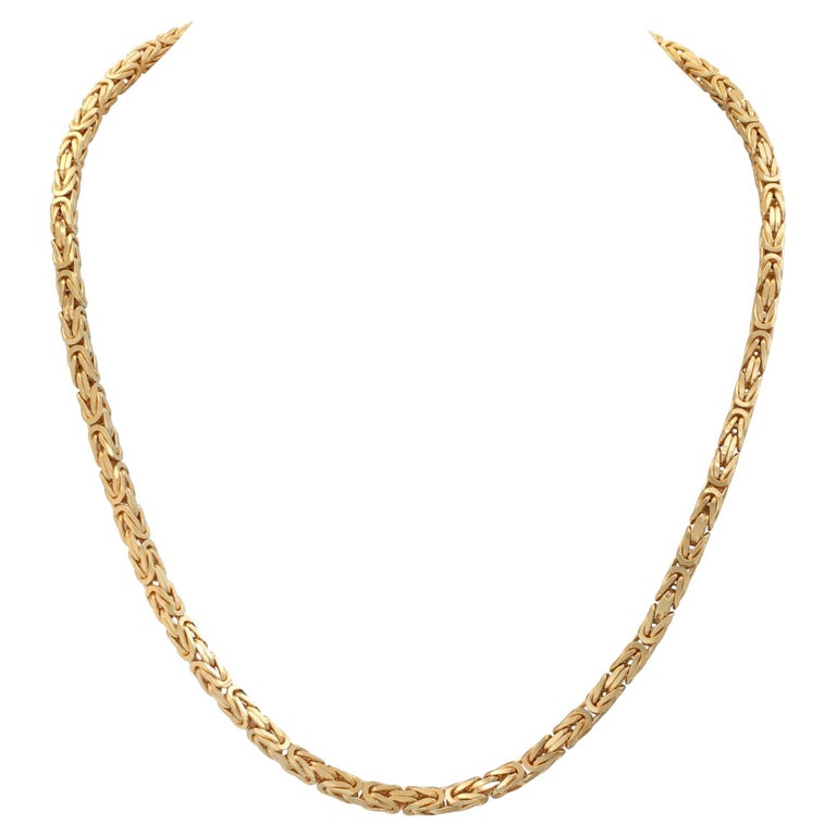 Heavy 18k Byzantine Square Chain Necklace with Heavy Large Lobster ...