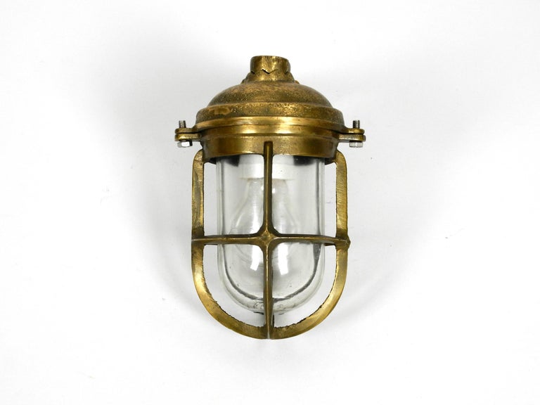 Heavy 1950s Maritime Ship Wall Lamp Made of Cast Brass and with Glass ...