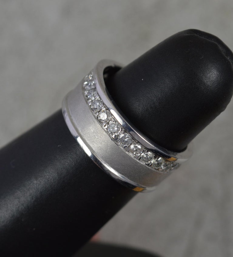 Heavy 950 Platinum and Diamond Full Eternity Band Stack Ring For Sale ...