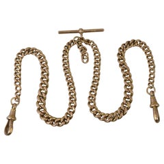 Antique 9ct Gold Pocket Watch Double Albert Chain and Fob For Sale at ...