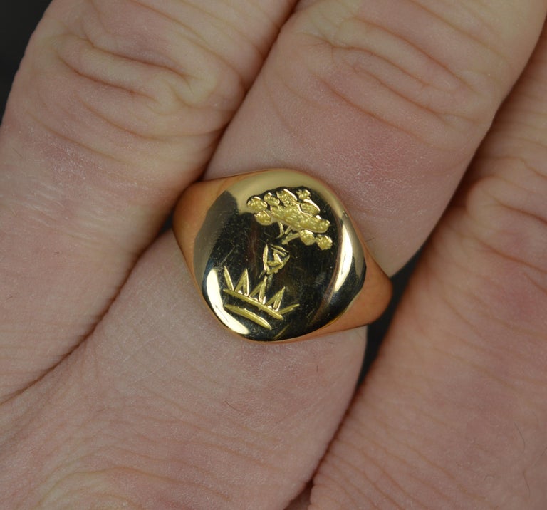Heavy Antique 18ct Gold Intaglio Signet Seal Ring For Sale at 1stDibs