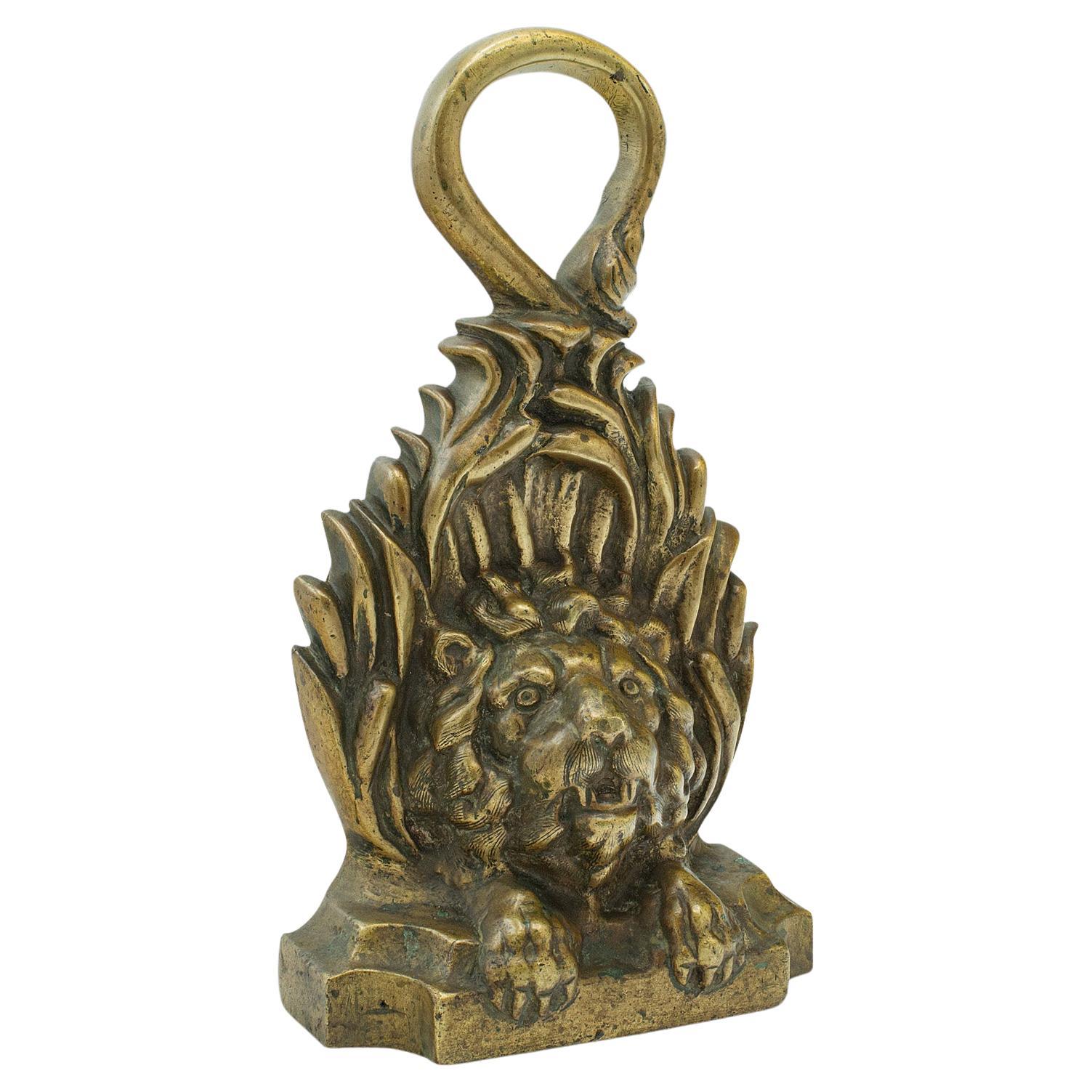 Antique butoir de porte en forme de lion rampant, anglais, fer ...