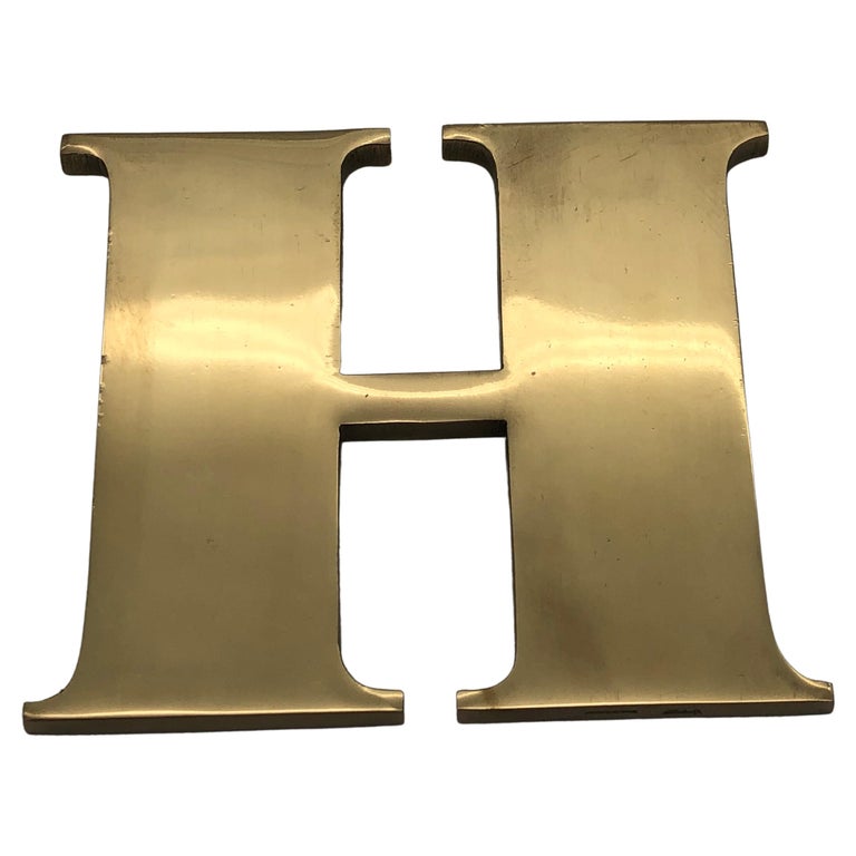 Heavy Brass Letter Paperweight „Hermes“ by Carl Aubock, 1950s at 1stDibs