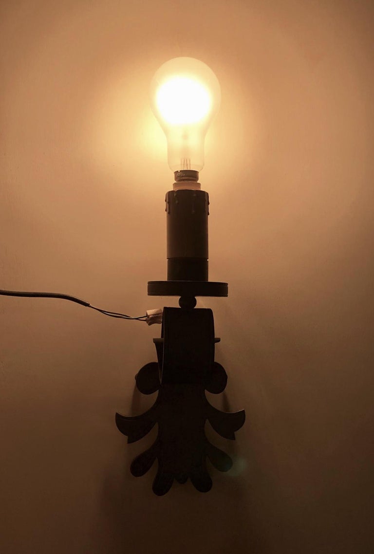 Heavy Brass Wall Lamp with Large Lamp, Original Italian from 1970s For ...