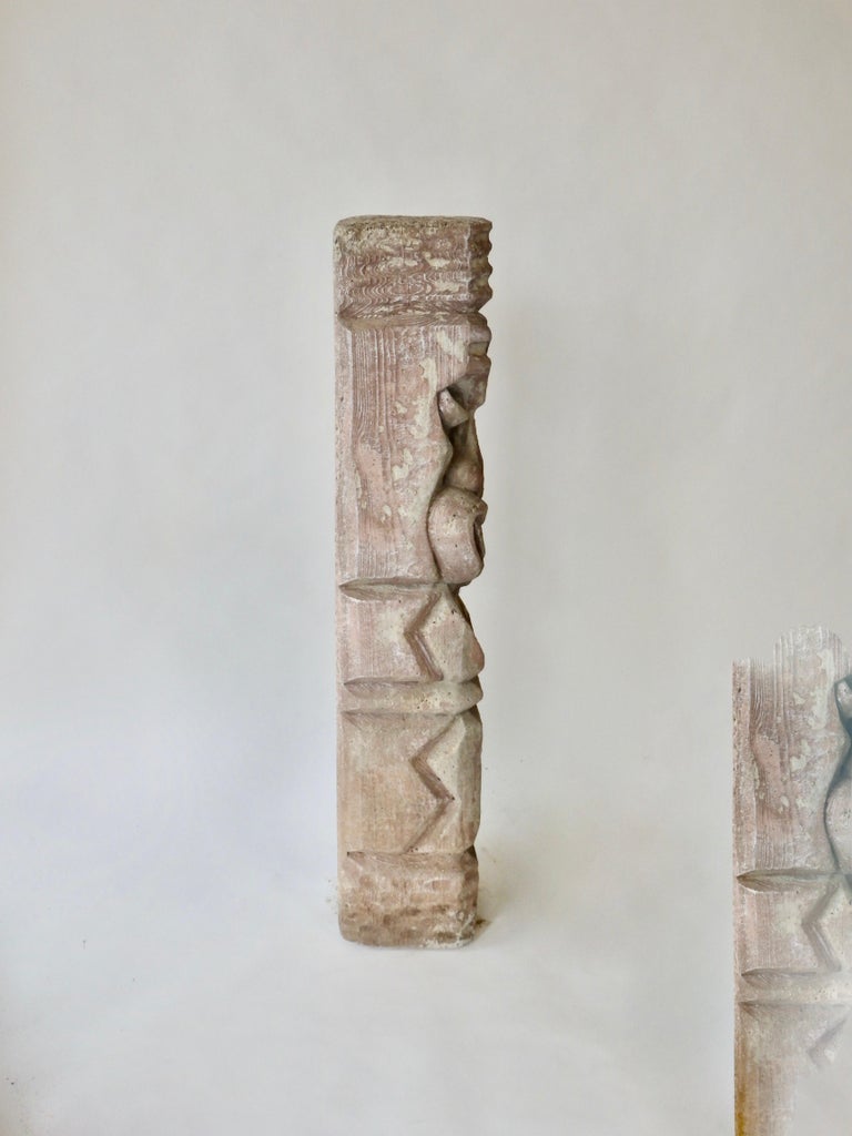 Heavy cast cement Tiki totem sculpture For Sale at 1stDibs