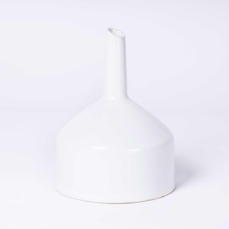 Heavy Ceramic White Funnel, New Old Stock For Sale at 1stDibs