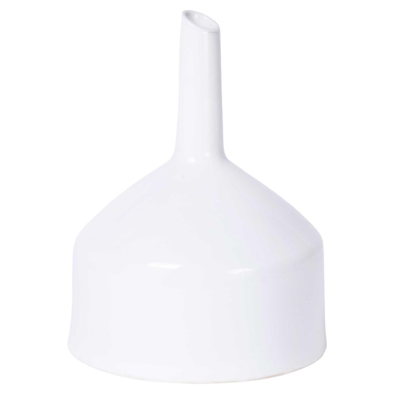 Heavy Ceramic White Funnel, New Old Stock For Sale at 1stDibs