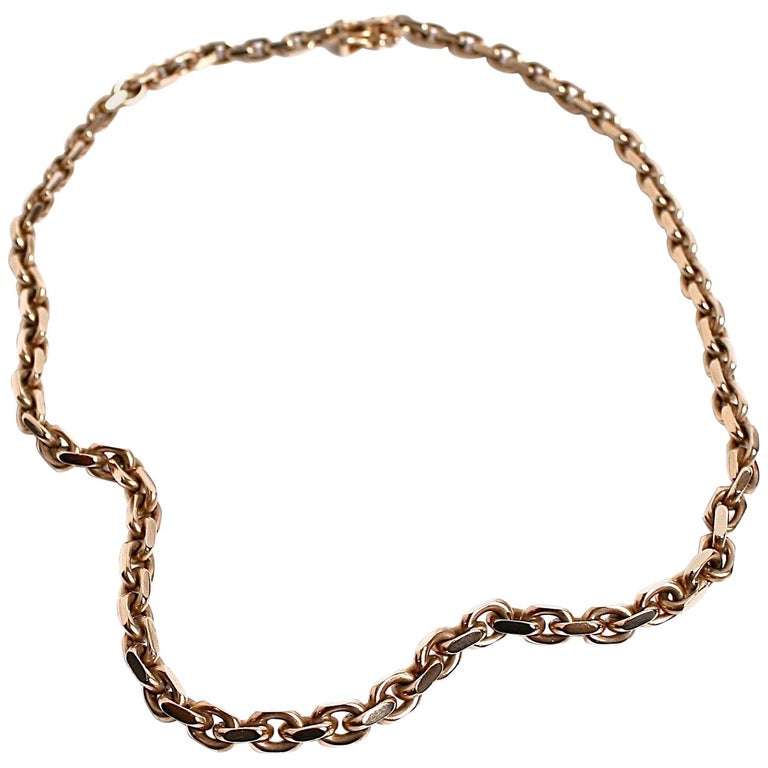 Heavy Chain Necklace 14 Karat Gold, Denmark, 1970 at 1stDibs