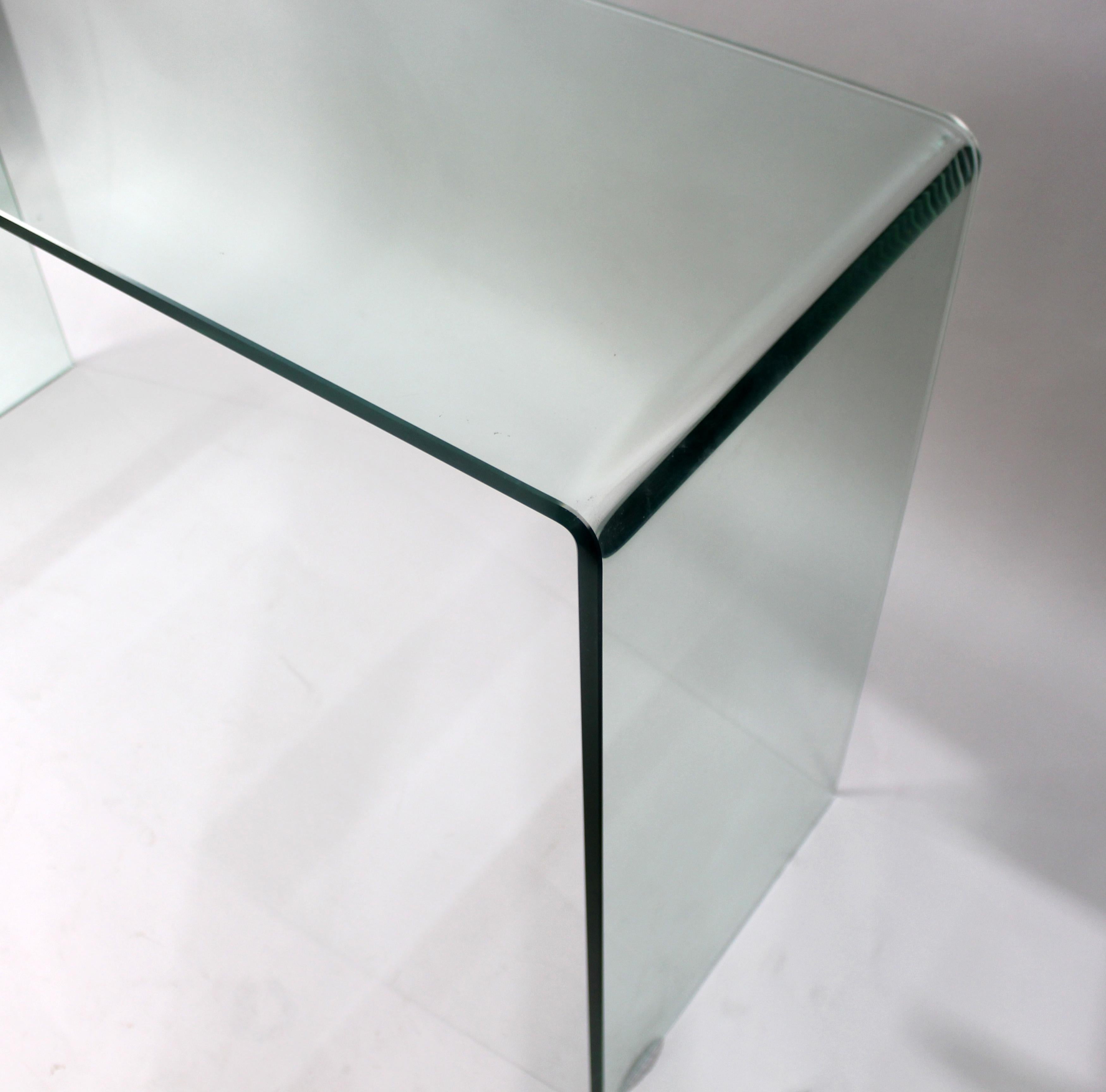 Heavy Contemporary Glass Console Table For Sale at 1stDibs