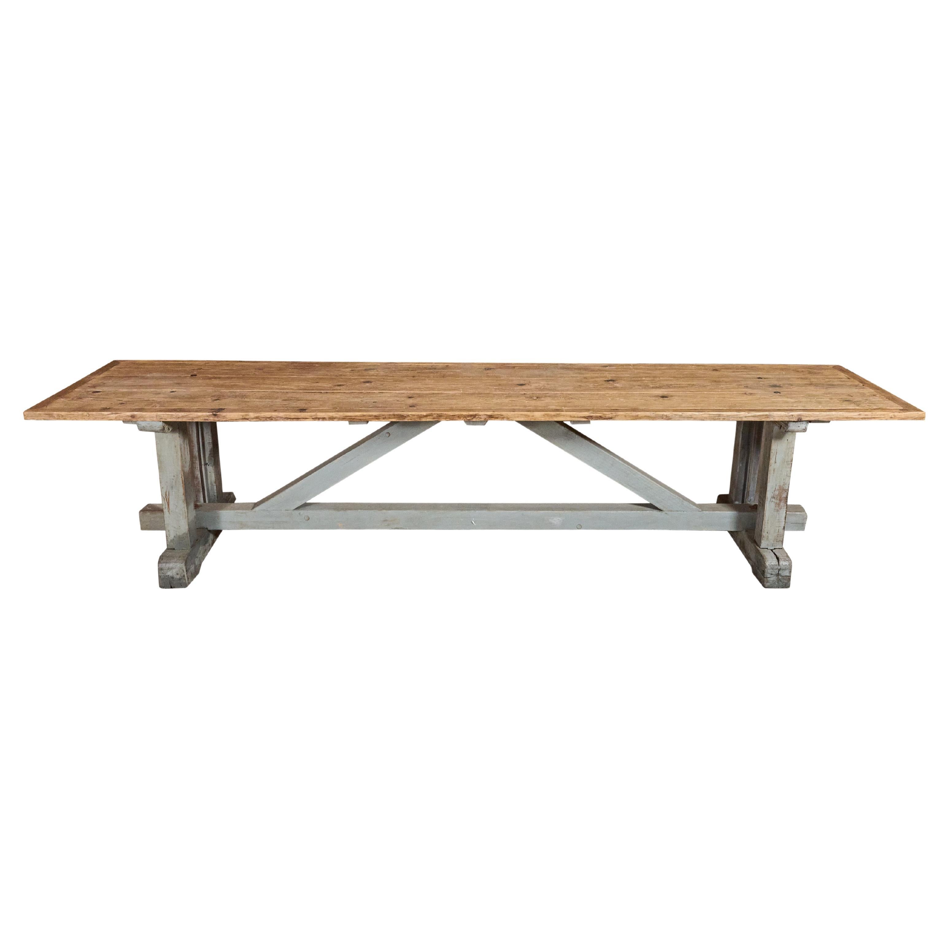 Heavy Duty Butcher Block Table For Sale at 1stDibs