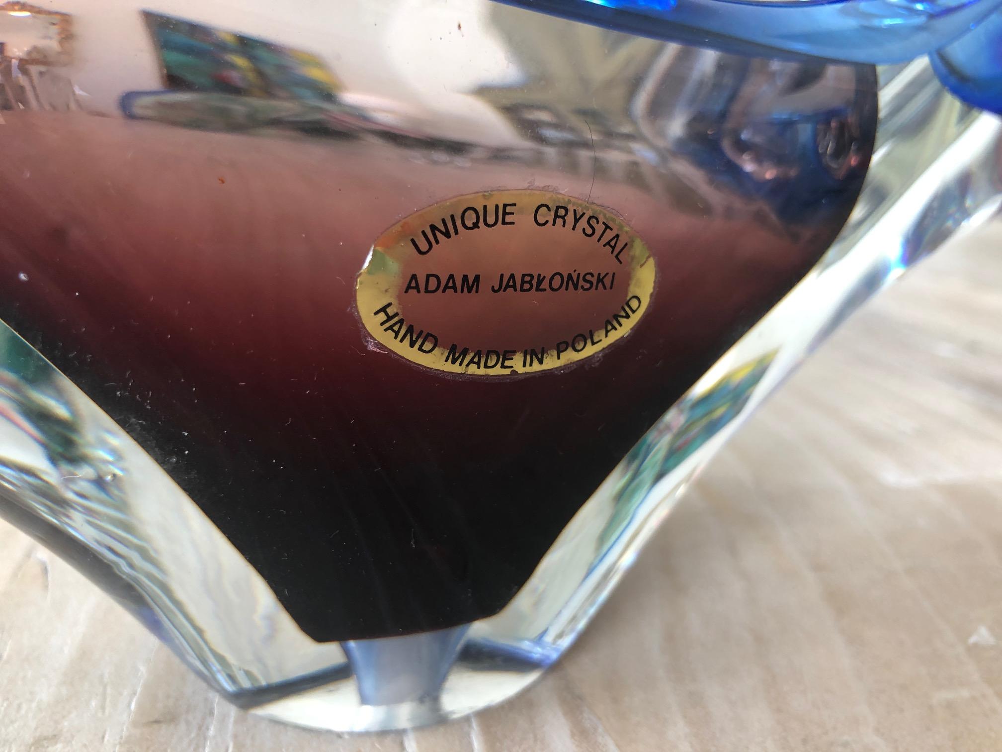 Heavy Glass Sculpture by Polish Artist Adam Jablonski, 1960s For Sale ...