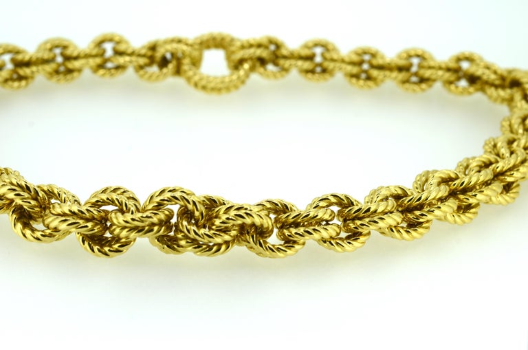Heavy Gold Double Link Neck Chain For Sale at 1stDibs