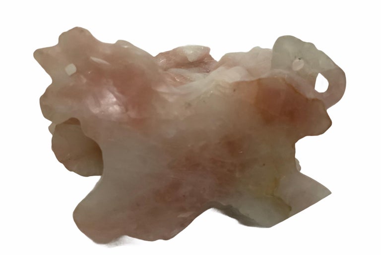 Heavy Hand Carved Rose Quartz Large Owl Sculpture/Figurine For Sale at ...