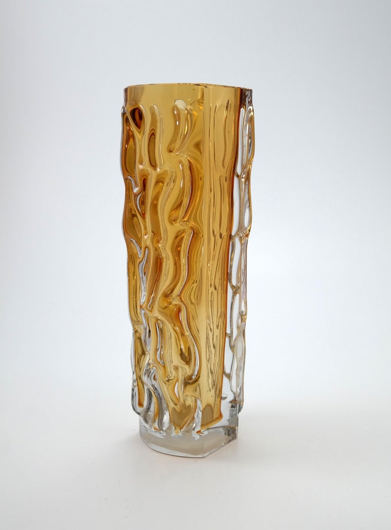 Heavy, Handmade Murano Style Glass Vase, 1970s at 1stDibs
